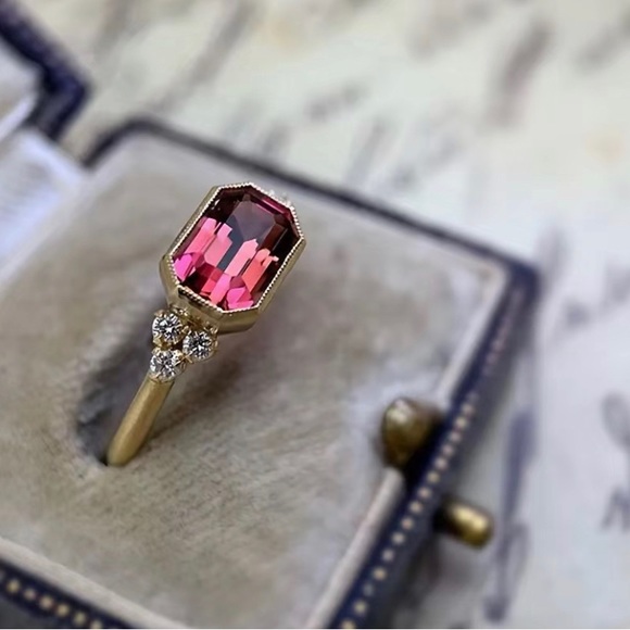 Jewelry | Beautiful Inlaid Ruby Zircon Inlaid Gipsy Ring Various Sizes ...